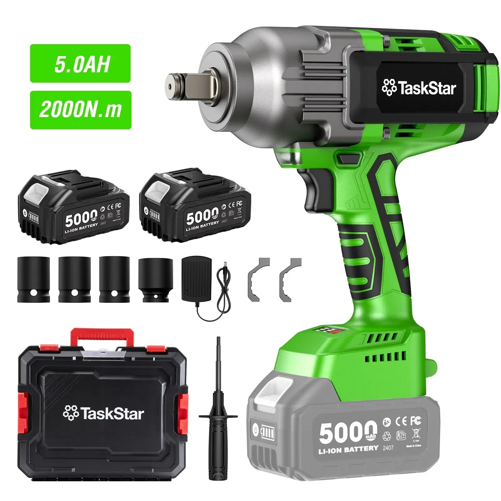 Taskstar 3/4 in Cordless Impact Wrench 2000Nm 1475ft-lbs Brushless Imp